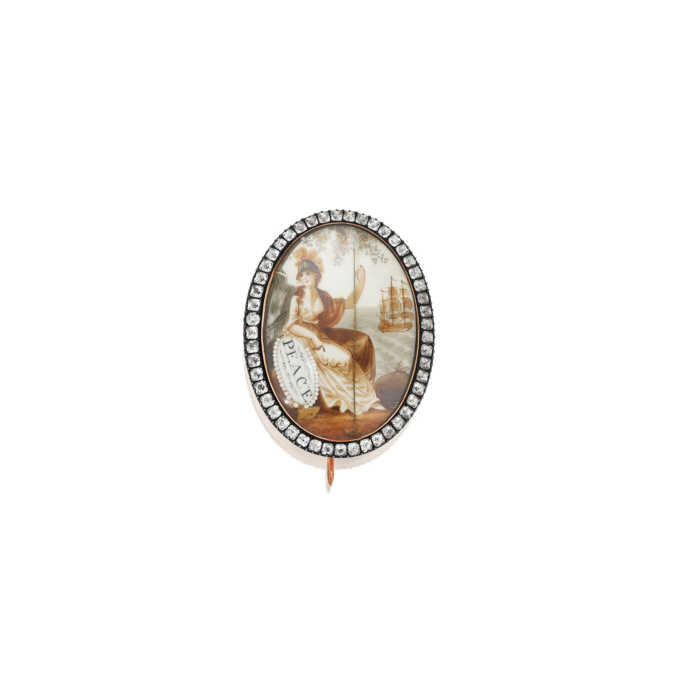 Antique Lady Britannia Pin, ca 1775 – Larkspur & Hawk
